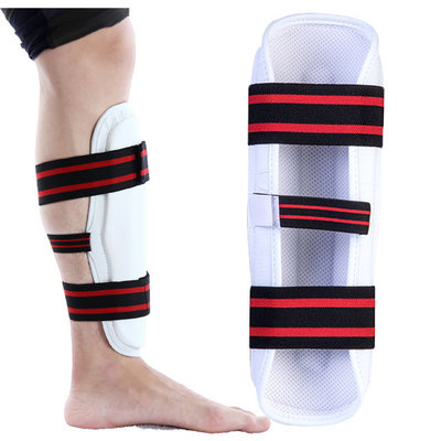 Custom LOGO high quality sparring gear protective shin guards for taekwondo shin protector PU+EVA+Sponge supplier