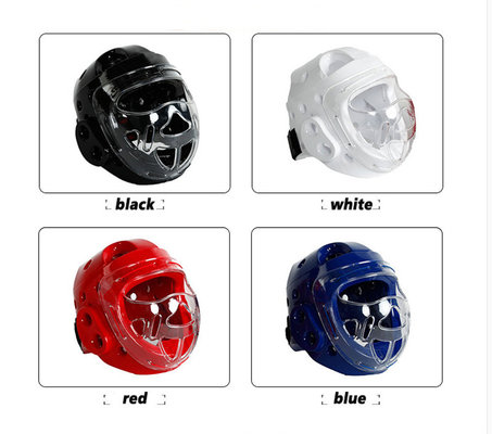 Taekwondo karate head guard with transparent mask supplier
