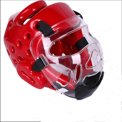 Taekwondo karate head guard with transparent mask supplier