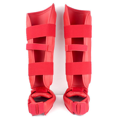 WKF approvedred karate shin guard with instep supplier