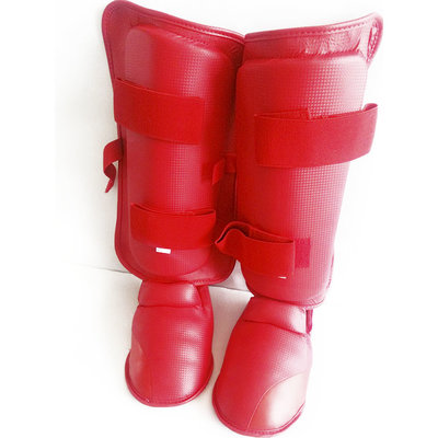 WKF approvedred karate shin guard with instep supplier