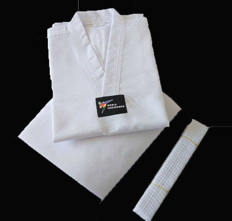 High quality Cotton White collar Taekwondo uniform for kids taekwondo suits supplier