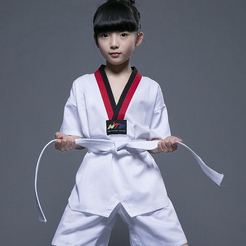 WTF taekwondo dobok light taekwondo uniform kids  China factory supply OEM Kids/Adult TKD taekwondo uniforms supplier