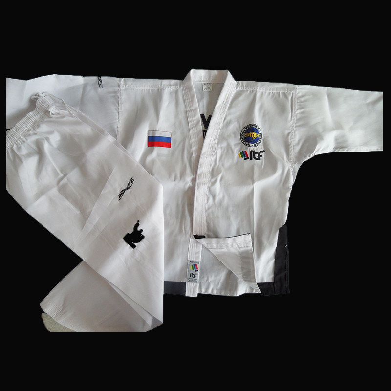 Custom new  ITF masterTaekwondo uniform martial arts wear taekwondo uniform White ITF TKD uniform supplier