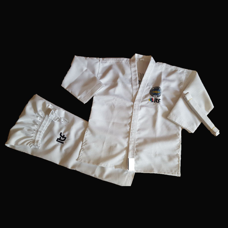 New ultralight facbric ITF taekwondo uniform white colour TKD uniform for kids taekwondo gi supplier