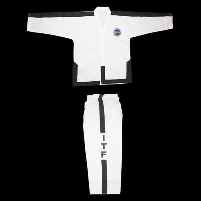 Shoulder srtip ITF master Taekwondo uniform striped ITF TKD uniform Taekwondo Gi for master 4-6 dan supplier