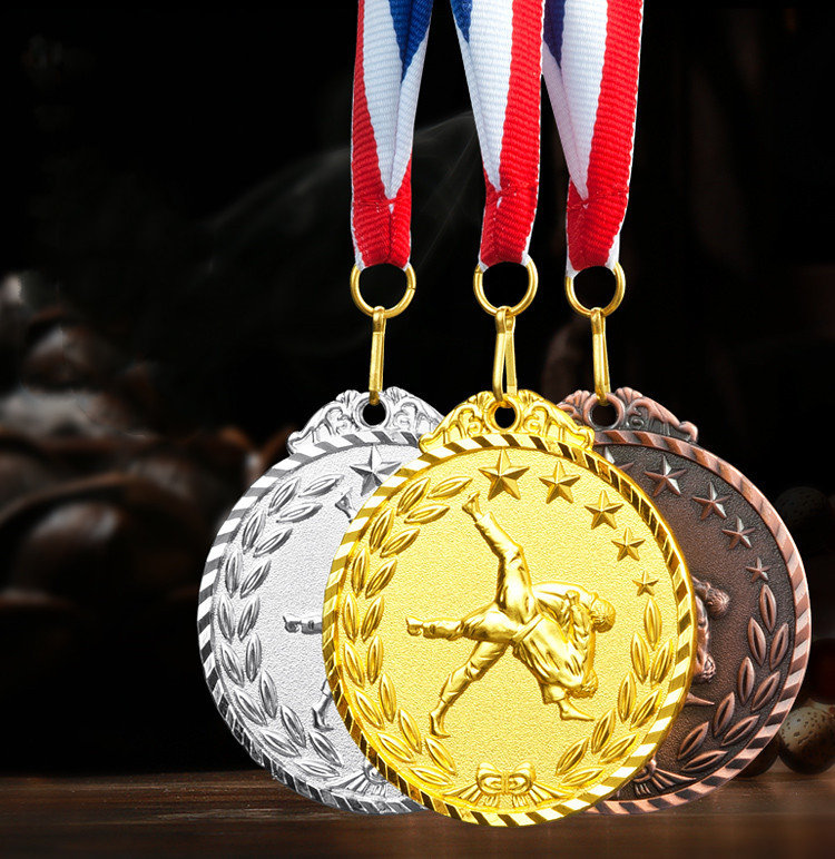 Factory Wholesale metal zinc alloy gold silver copper custom taekwondo medal with ribbon fast delivery supplier