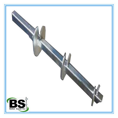 High Load floor slab support system Steel helical anchors with 0.138 - 1 inch Thickness
