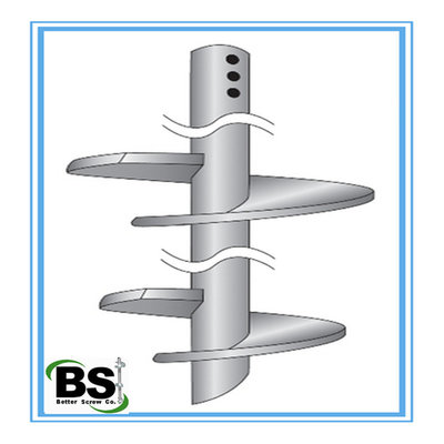 High Load floor slab support system Steel helical anchors with 0.138 - 1 inch Thickness