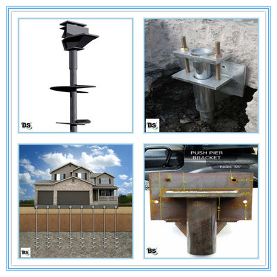 OEM Push pier system with helical piles for Lighting Foundations