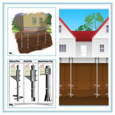 OEM Push pier system with helical piles for Lighting Foundations