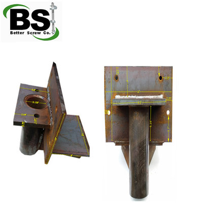 Push pier system with helical piles for Lighting Foundations