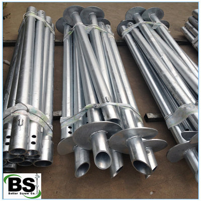 Hot dip galvanized screw piers foundation construction for support mobile home