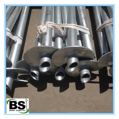 Deep Foundation Galvanized Helical Anchors | round shaft helical piles