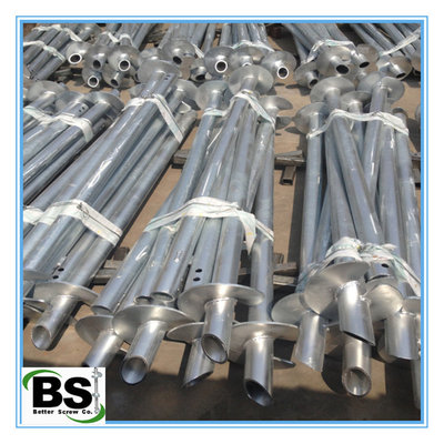 Deep Foundation Galvanized Helical Anchors | round shaft helical piles
