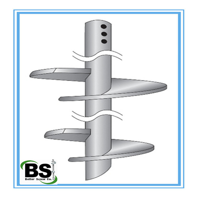 High Load floor slab support system Steel helical anchors with 0.138 - 1 inch Thickness