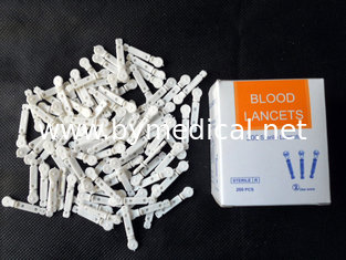 China Medical white flat blood lancet with twist top supplier