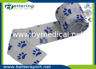 China White Colour dog pawprint Veterinary elastic Non Woven Cohesive Bandage Coflex Pet Bandage supplier