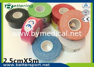 China 2.5cm Sports Physiotherapy Tape Kinesio Tape Kinesiology cotton elastic sports muscle tape with Various colours supplier