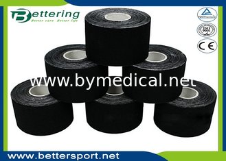 China Elastic cotton adhesive kinesio tape Sports injury muscle strain protection tapes first aid bandage support black colour supplier