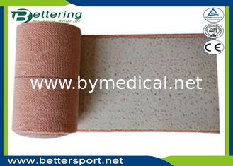 China Light Brick Red Colour 100% Cotton Elastic Adhesive Bandage Wrist Protection Fixation Tape with Feather Edge supplier