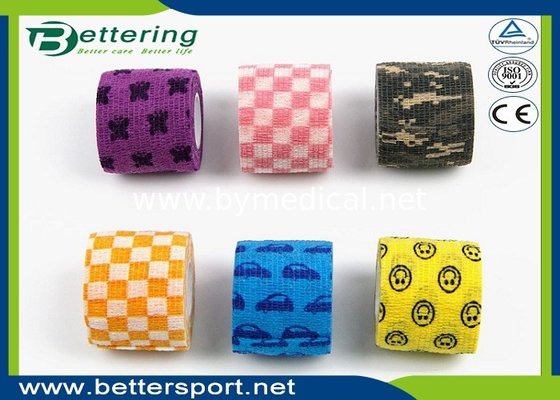 Printed Veterinary elastic Non Woven Cohesive Bandage with various patterns available supplier