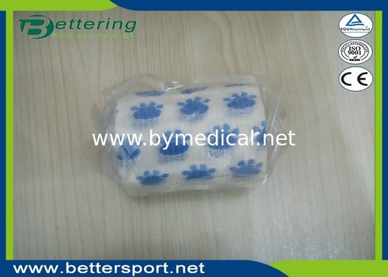 White Colour dog pawprint Veterinary elastic Non Woven Cohesive Bandage Coflex Pet Bandage supplier