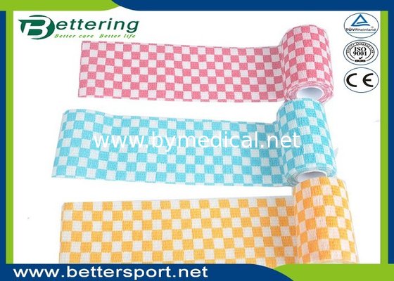 Checks Pattern Non Woven Self Adhering Bandage Cohesive Bandage Coflex tape supplier