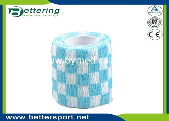 Checks Pattern Non Woven Self Adhering Bandage Cohesive Bandage Coflex tape supplier