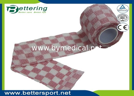 Checks Pattern Non Woven Self Adhering Bandage Cohesive Bandage Coflex tape supplier