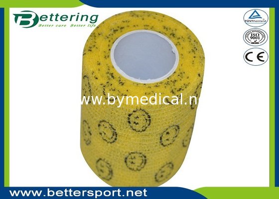 Smile face Printing Non Woven cohesive bandage self adhesive bandage vet wrap bandage supplier