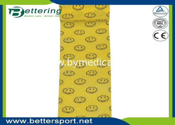Smile face Printing Non Woven cohesive bandage self adhesive bandage vet wrap bandage supplier