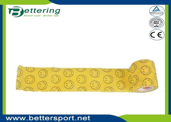 Smile face Printing Non Woven cohesive bandage self adhesive bandage vet wrap bandage supplier