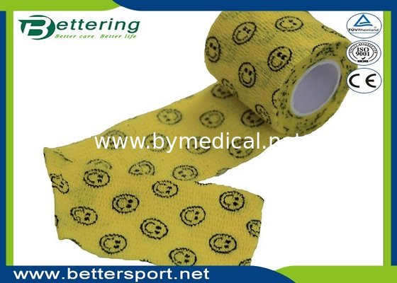 Smile face Printing Non Woven cohesive bandage self adhesive bandage vet wrap bandage supplier