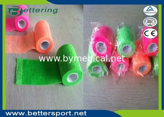 Neon Colour Non Woven Self Adhesive Tape Cohesive Bandage Coflex tape Horse Bandage supplier
