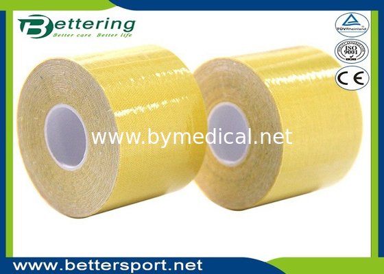 Sports Cotton Kinesiology Elastic Therapy Kinesio Tape Pain Relief & Support Adhesive Muscle Bandage Yellow Colour supplier
