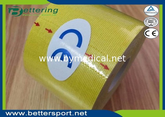 Sports Cotton Kinesiology Elastic Therapy Kinesio Tape Pain Relief & Support Adhesive Muscle Bandage Yellow Colour supplier