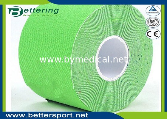 5cm x 5m Kinesiology Tape Kinesio Tape Waterproof Pure Cotton,Sports Safety Muscle Tape Green Colour supplier