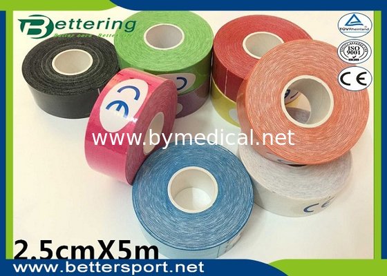 2.5cm Sports Physiotherapy Tape Kinesio Tape Kinesiology cotton elastic sports muscle tape with Various colours supplier