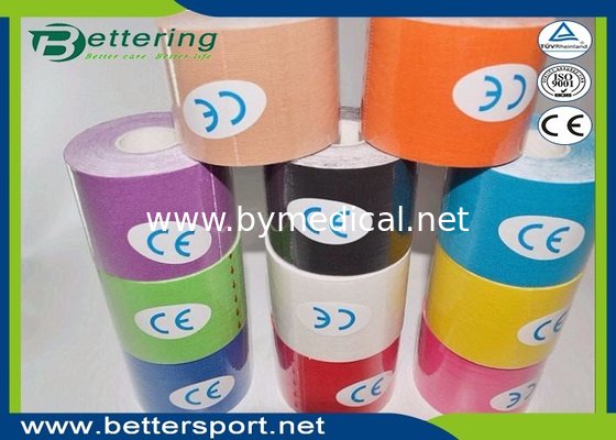 5cmX5m Sports Physiotherapy Tape Kinesio Tape Kinesiology cotton elastic sports muscle tape with Various colours supplier