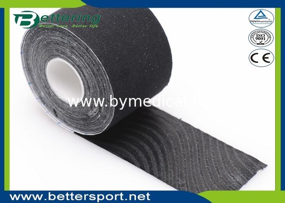 Elastic cotton adhesive kinesio tape Sports injury muscle strain protection tapes first aid bandage support black colour supplier