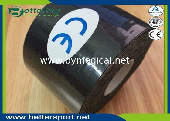 Elastic cotton adhesive kinesio tape Sports injury muscle strain protection tapes first aid bandage support black colour supplier