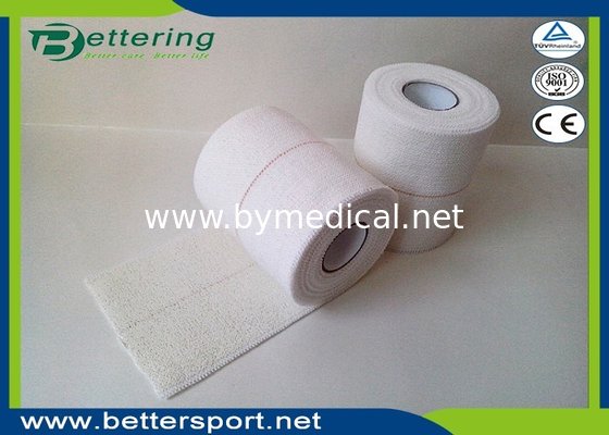 White Colour 100% Medical Cotton Elastic Adhesive Bandage Wrist Protection Fixation Tape with Feather Edge supplier