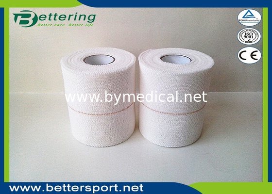 White Colour 100% Medical Cotton Elastic Adhesive Bandage Wrist Protection Fixation Tape with Feather Edge supplier