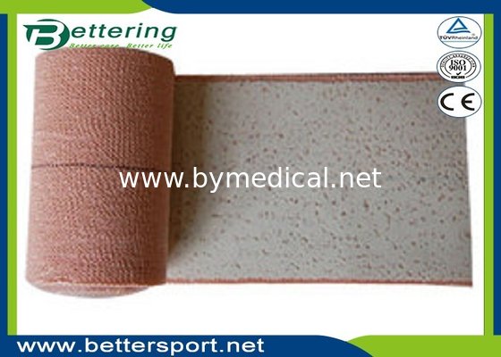 Light Brick Red Colour 100% Cotton Elastic Adhesive Bandage Wrist Protection Fixation Tape with Feather Edge supplier