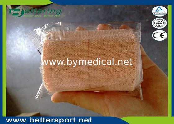 Light Brick Red Colour 100% Cotton Elastic Adhesive Bandage Wrist Protection Fixation Tape with Feather Edge supplier