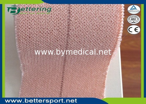 Light Brick Red Colour 100% Cotton Elastic Adhesive Bandage Wrist Protection Fixation Tape with Feather Edge supplier