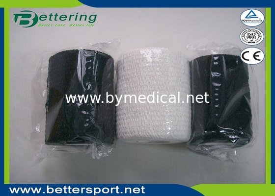 Black Colour Easy hand tear Cotton Elastic adhesive bandage lightplast stretch tape light EAB finger wrapping tape supplier