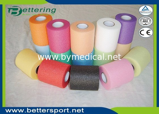 7cmX27m Sports Underwrap Foam Tape Polyester Fiber Elastic Adhesive Muscle Strain Injury Roll Bandage supplier