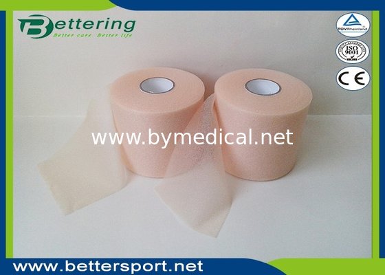 Skin Colour 7cmX27m Sports Underwrap Foam Tape Polyester Fiber Elastic Adhesive Muscle Strain Injury Roll Bandage supplier